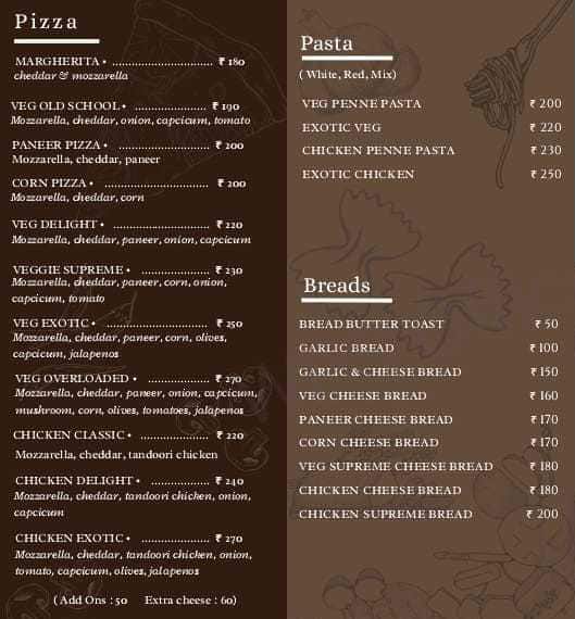 Menu of Cafe Aroma, Lonavala, Pune