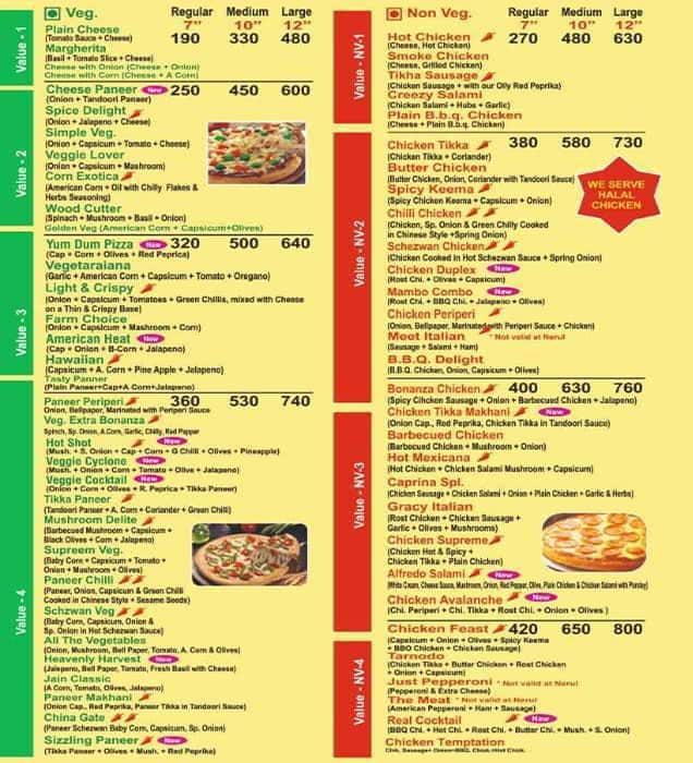 Menu of Pizza Caprina, Chembur, Mumbai