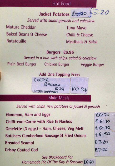 Menu at The Cross Keys pub & bar, London, 31 Endell St