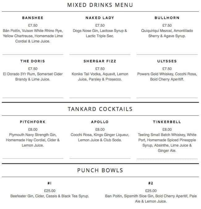 Menu at The Sun Tavern pub & bar, London, 441 Bethnal Green Rd