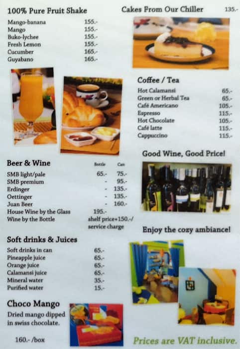 Menu at Cafe Lulu, Makati, F Osmeña Hwy