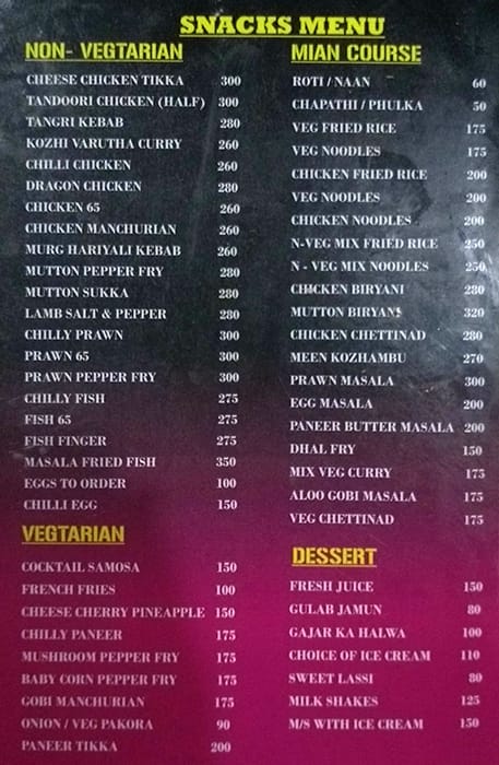 Menu at Ignite Bar, Chennai, No: 30