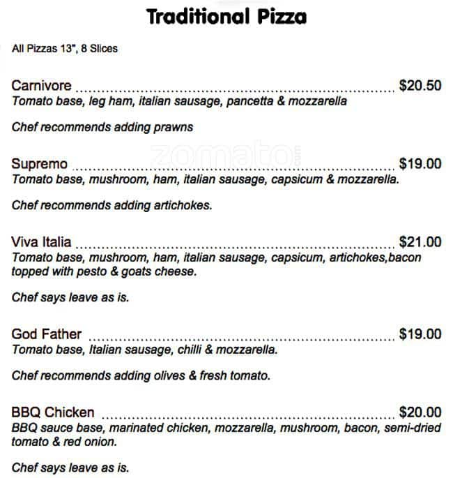 Menu at POSH Pizza pizzeria, Bicton