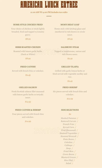 Menu at Kay's Restaurant & Bar, Dallas