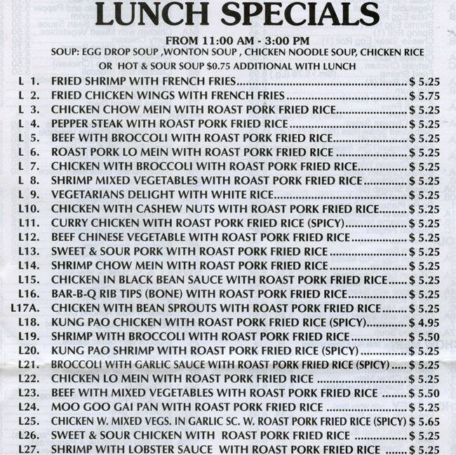 Menu at Kam Wah Chinese Kitchen restaurant, Warminster