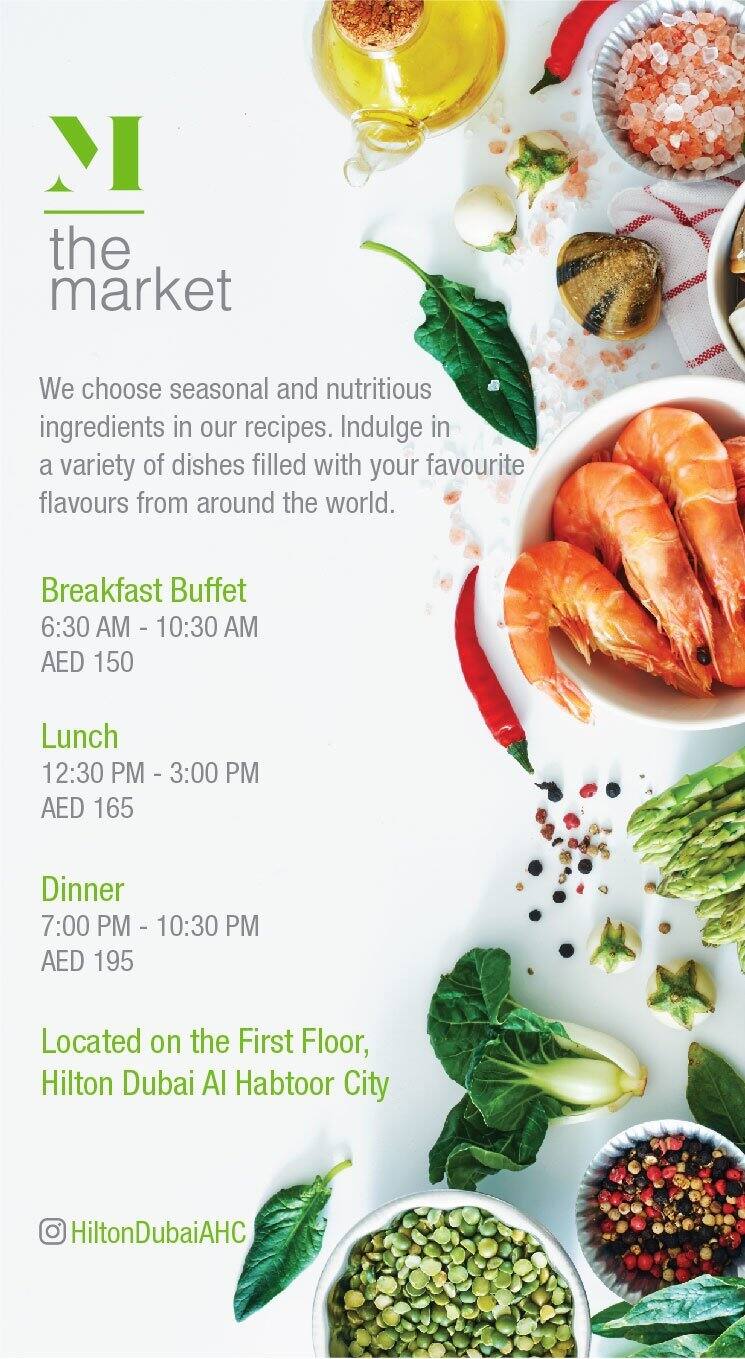 Menu of The Market - Hilton Dubai Al Habtoor City, Business Bay, Dubai