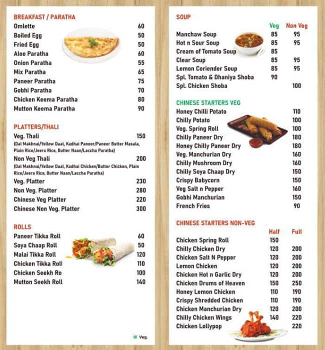 Menu of Master Chef Kitchen, Amrapali Dream Valley, Greater Noida