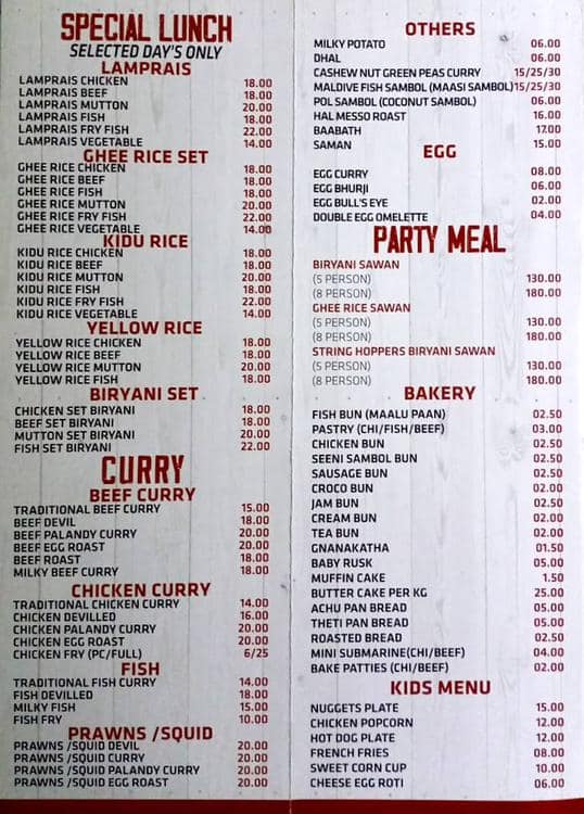 Menu of Miamix Restaurant, Al Satwa, Dubai