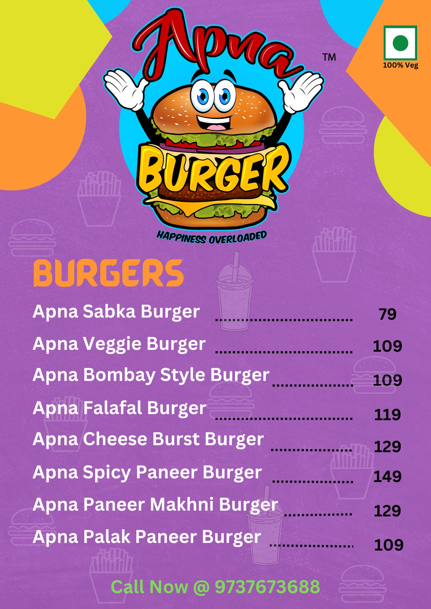Menu of Apna Burger, Vastrapur, Ahmedabad