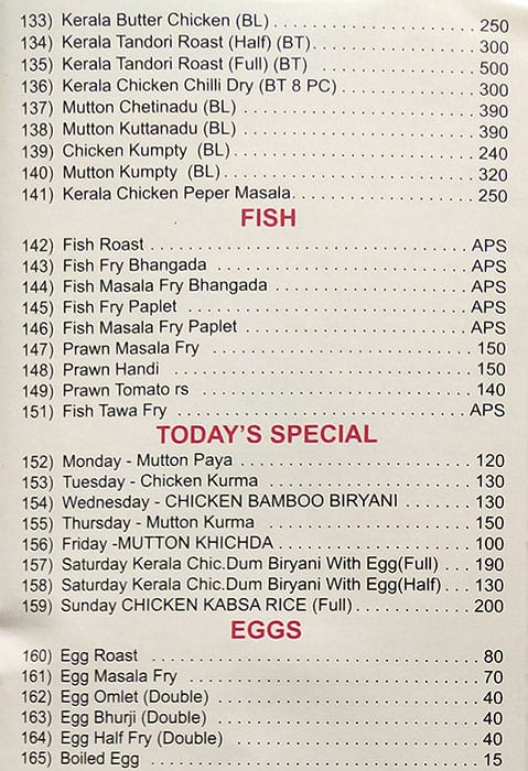 Menu at Goodluck Restaurant, Mumbai, HP Petrol Pump