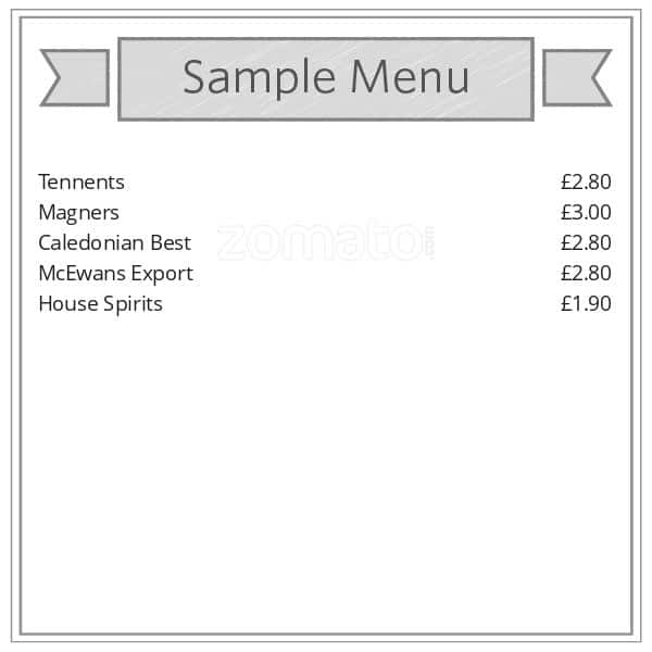 Menu at Prom Bar, Edinburgh