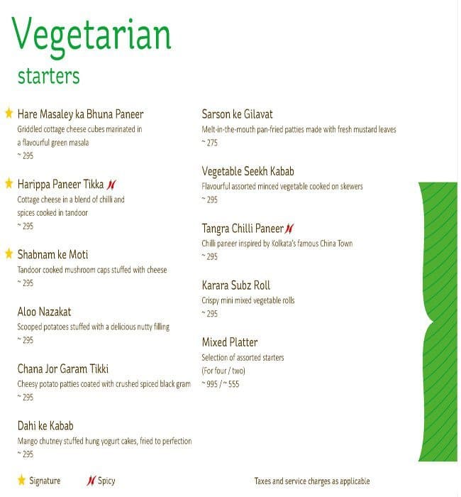 Menu at The Yellow Chilli, Indore