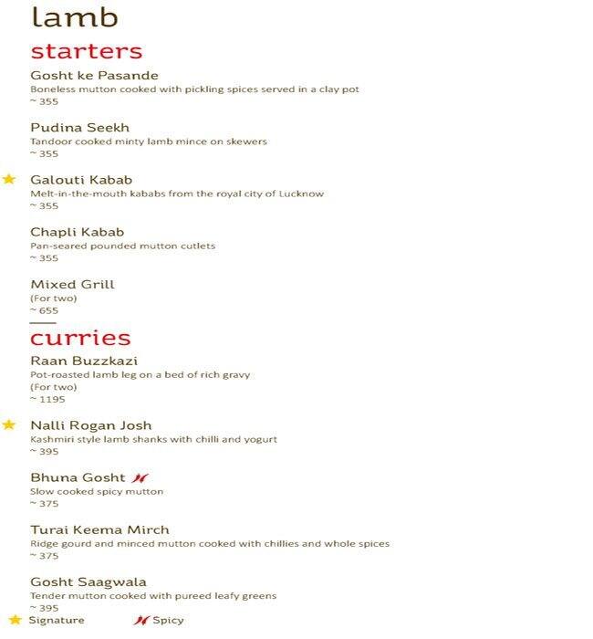 Menu at The Yellow Chilli, Indore