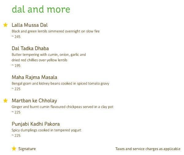 Menu at The Yellow Chilli, Indore