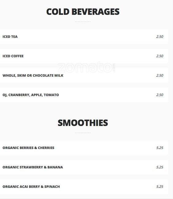 Menu at Sunny's pub & bar, Denver