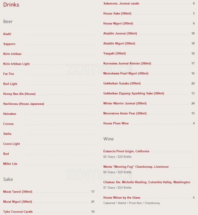 Hive Sushi Lounge Menu, Menu for Hive Sushi Lounge, East Village, San ...