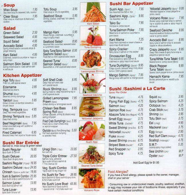 Ho Sushi Bistro Menu, Menu de Ho Sushi Bistro, Everett, Everett ...