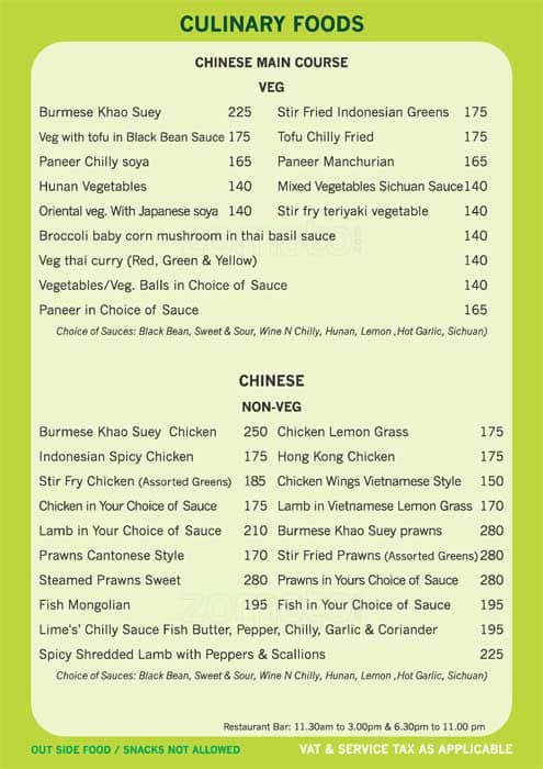 Menu at Hooves Restaurant, Mumbai, RWTIC Mini Club House