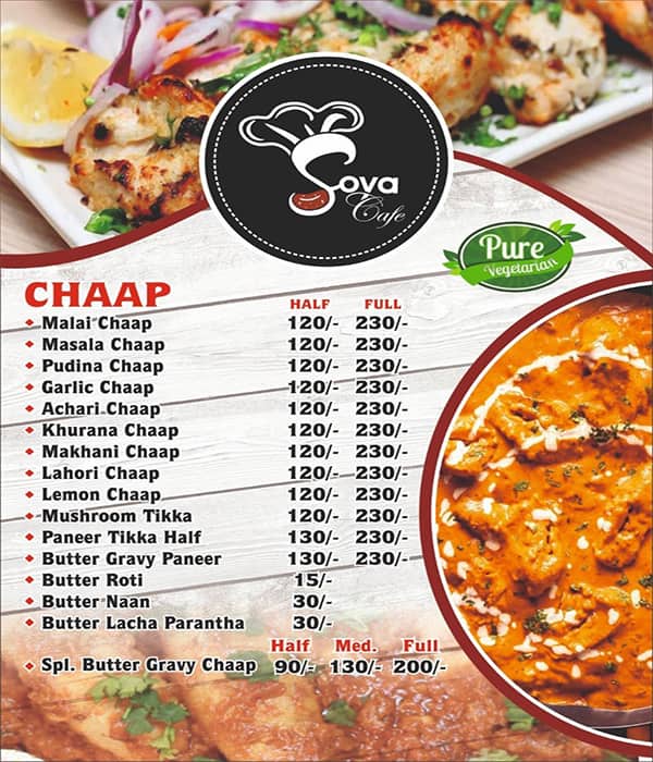 Menu at Soya Cafe, Ludhiana