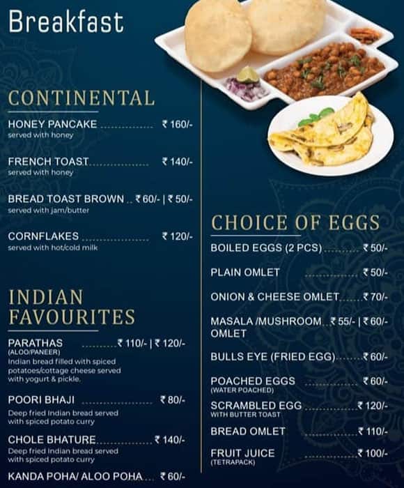 Menu of Hillside Aqua, Khandagiri, Bhubaneshwar