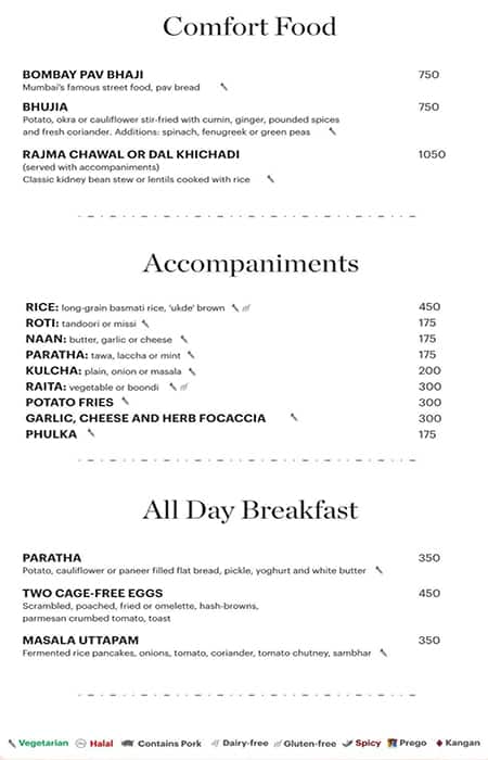 Menu at Seasonal Tastes - The Westin Mumbai Garden City, Mumbai