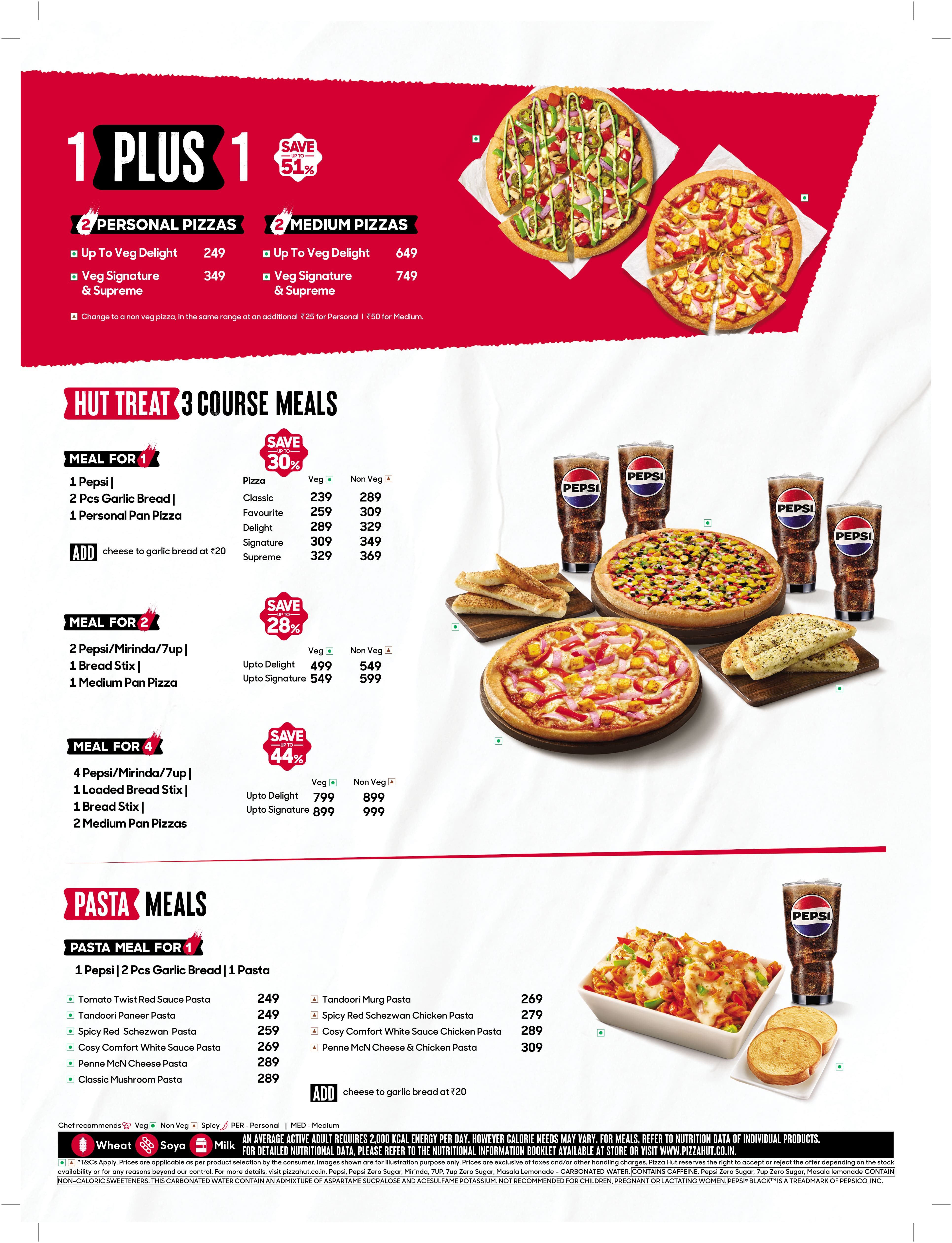 Pizza Hut Menu 2012