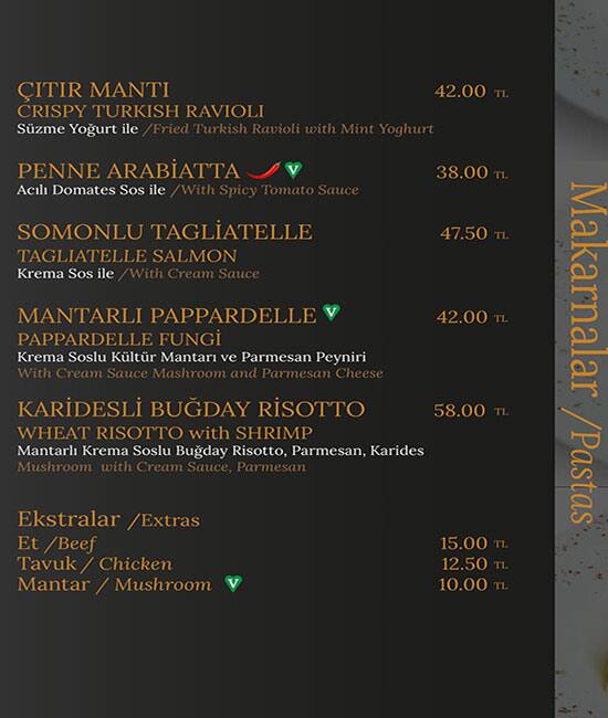 Menu at Pepo's Galata, Istanbul, Camekan Sk.