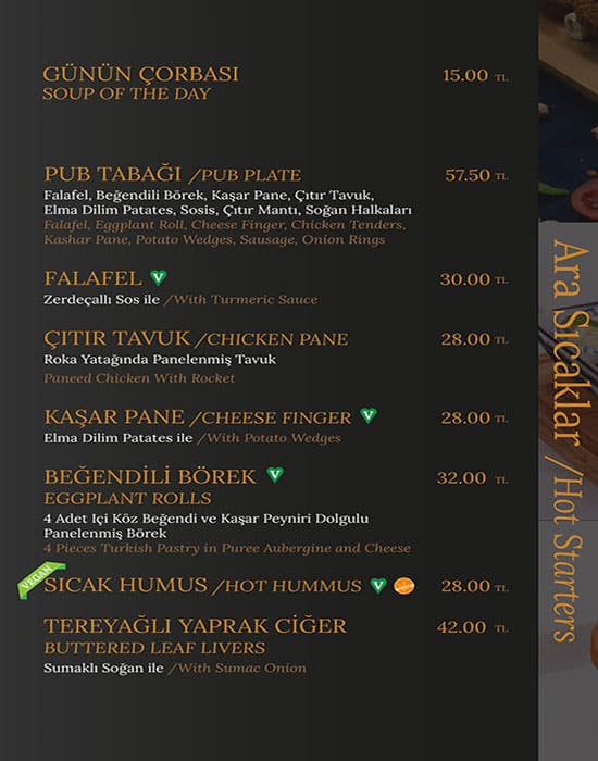 Menu at Pepo's Galata, Istanbul, Camekan Sk.