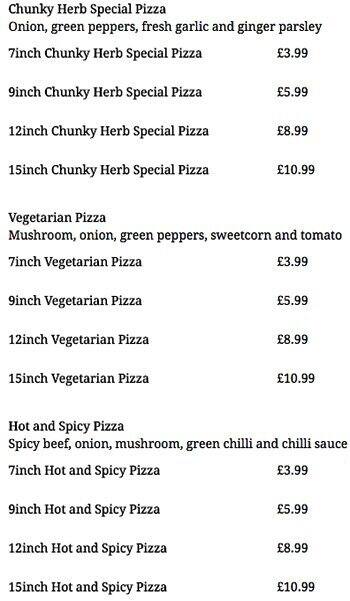 Menu at Chunky Chicken & Pizza (ILFORD) fast food, Ilford, 279 Ilford Ln
