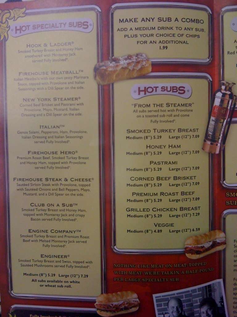 Menu at Firehouse Subs fast food, Little Rock, Chenal Pkwy Ste 40