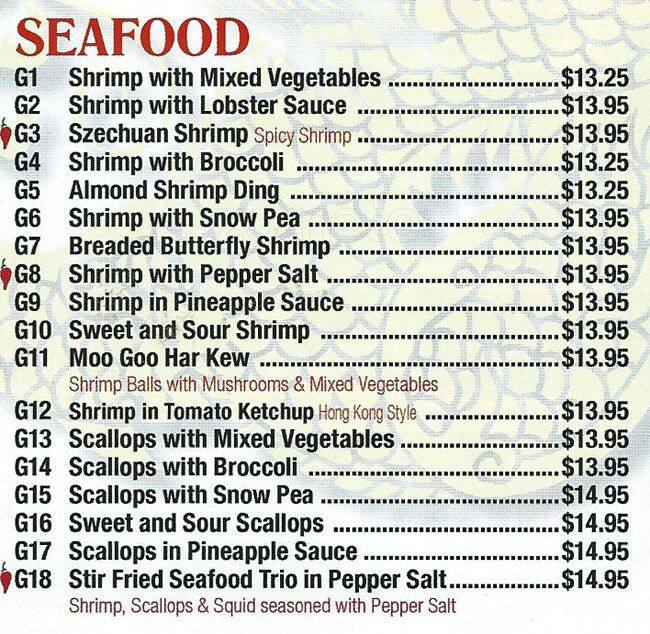 Menu at Barrhaven Asian Dragon Chinese Food, Ottawa