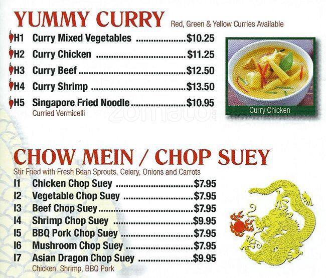 Menu at Barrhaven Asian Dragon Chinese Food, Ottawa