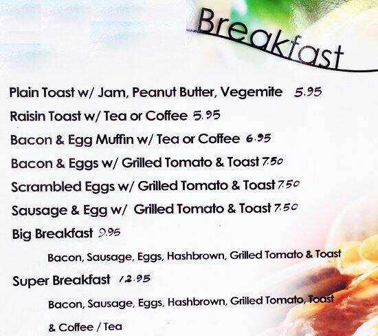 Menu at Rocklea Fine Foods restaurant, Salisbury