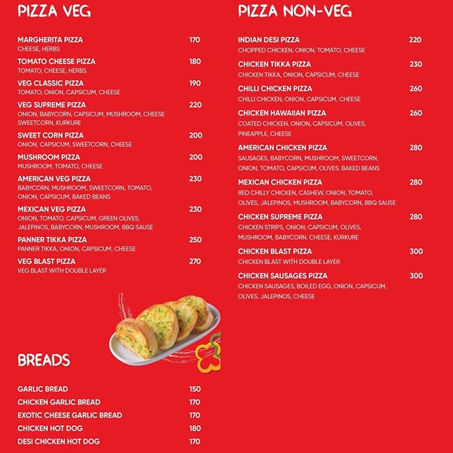 Menu at Red Velvet Madhurawada, Visakhapatnam