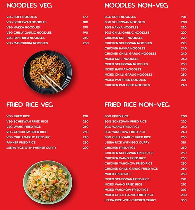 Menu at Red Velvet Madhurawada, Visakhapatnam