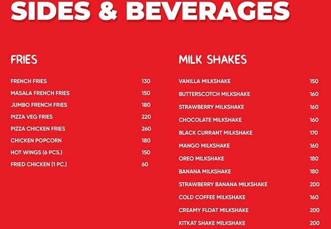 Menu at Red Velvet Madhurawada, Visakhapatnam