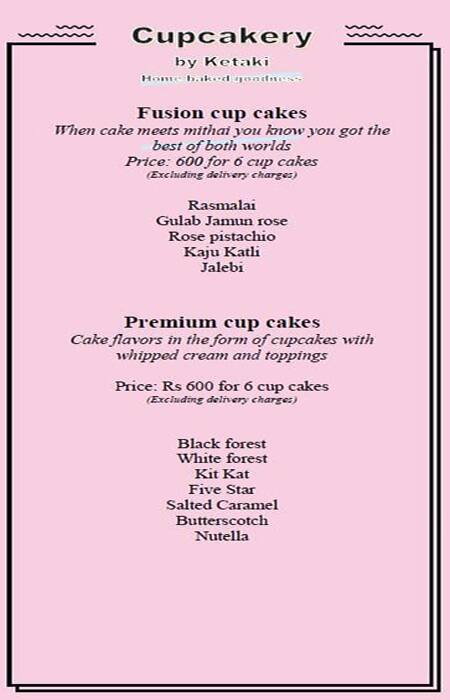 Menu of Kate's Bakery, Dadar East, Mumbai