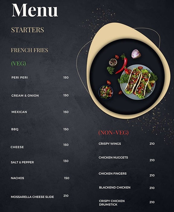 Menu of VR Game Cafe, Anna Nagar East, Chennai