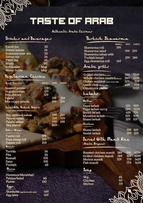 Menu of The Arabic Kitchen, Indirapuram, Ghaziabad