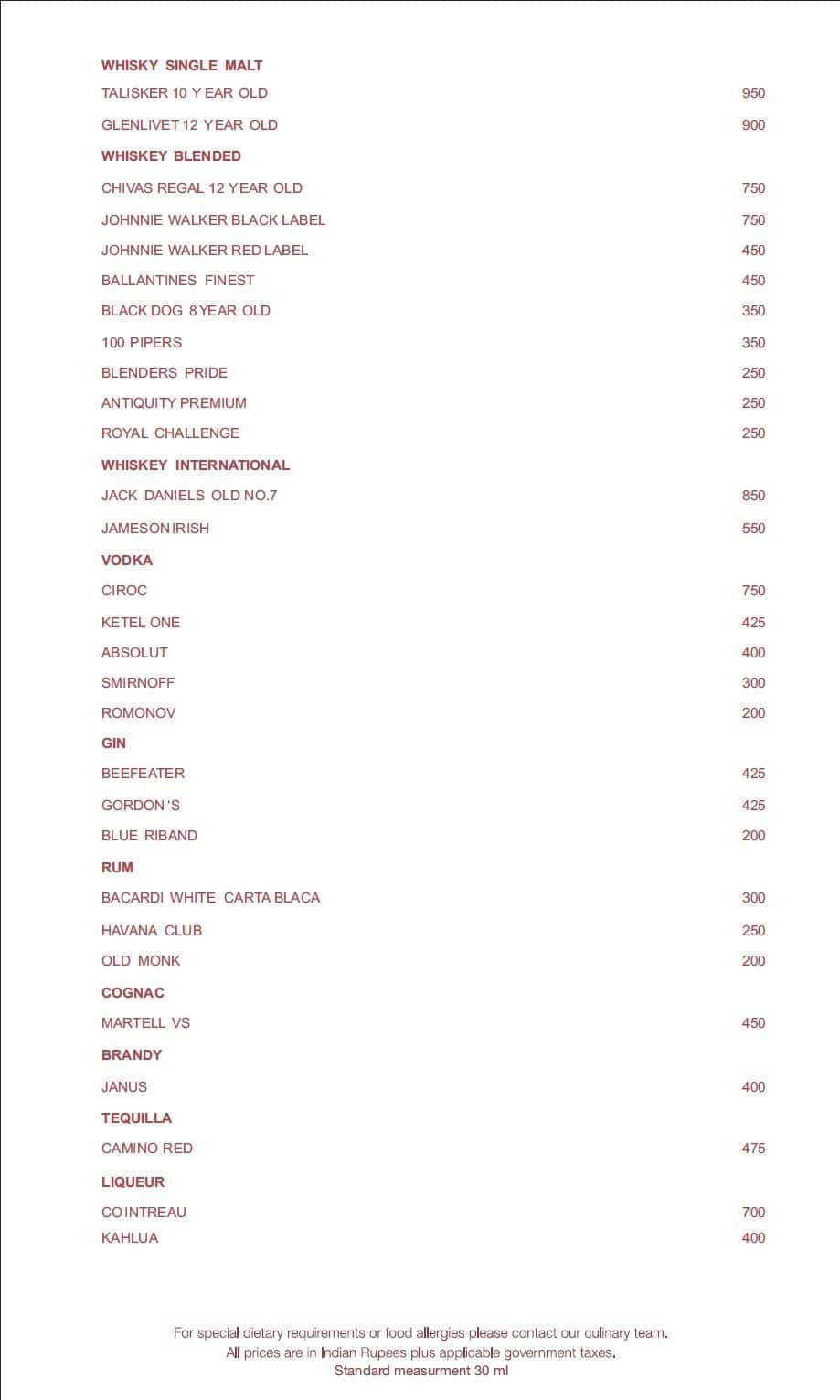 Menu at White Smoke Barbeque, Bengaluru