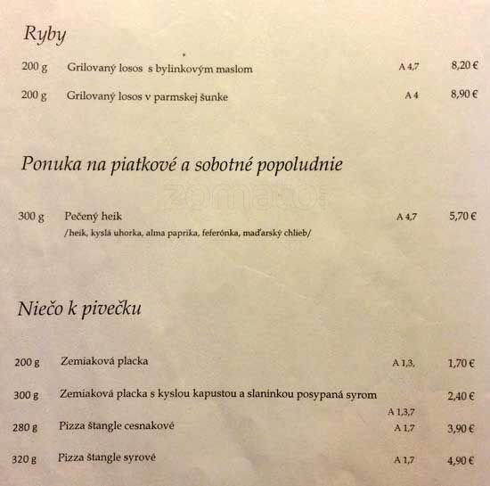 Menu at Reštaurácia Black Rose restaurant, Bratislava, Harmincova 3211 ...
