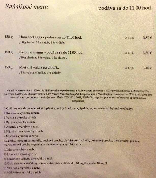 Menu at Reštaurácia Black Rose restaurant, Bratislava, Harmincova 3211 ...