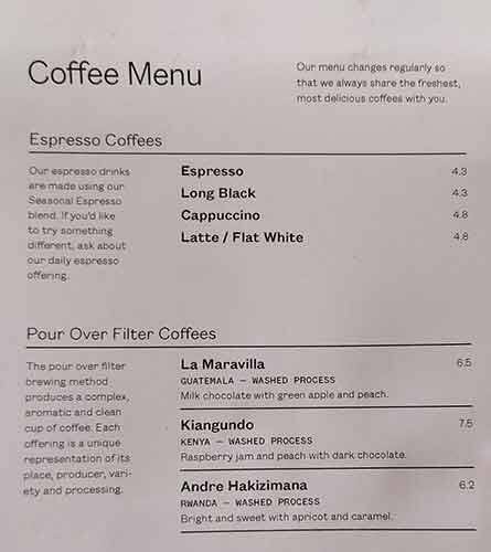 Menu at Market Lane Cafe, Melbourne, 133 Victoria St