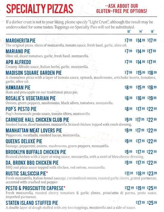 Menu at NYPD Pizza Metro West pizzeria, Orlando, S Hiawassee Rd