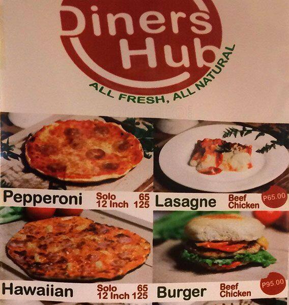 Menu at Diners Hub, Mandaluyong