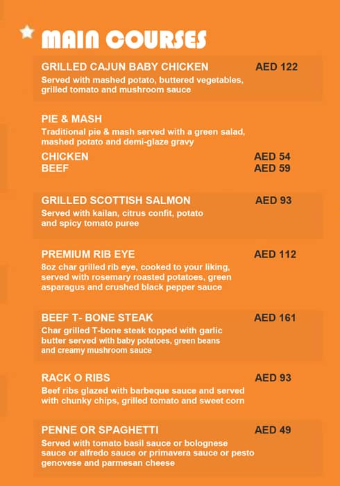 Menu at The Track Restaurant, Dubai, +CMQ - Al Meydan Rd