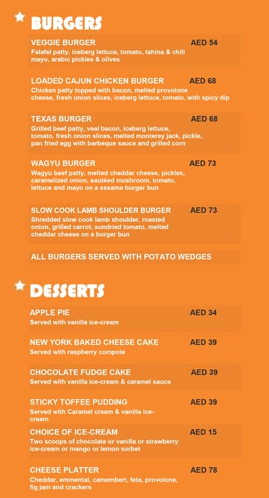 Menu at The Track Restaurant, Dubai, +CMQ - Al Meydan Rd