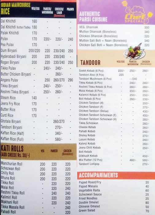 Menu at Jango's, Mumbai, Shop no.