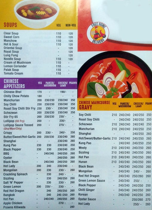 Menu of Jango's, Malad West, Mumbai