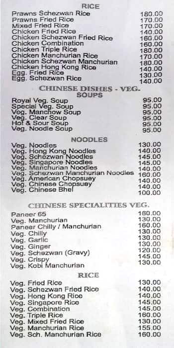 Menu of Malvancha Kinara, Worli, Mumbai